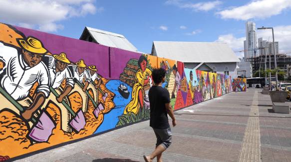 Un mural que narra la historia del afroantillano en Panamá